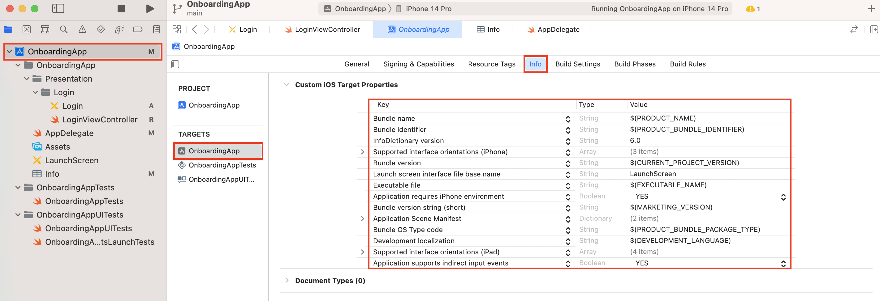 Swift Onboarding Project